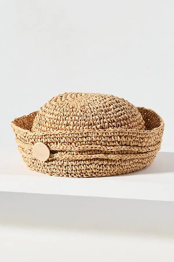 BRUNNA.CO Marcia Raffia Sailor Hat - Neutral Beige