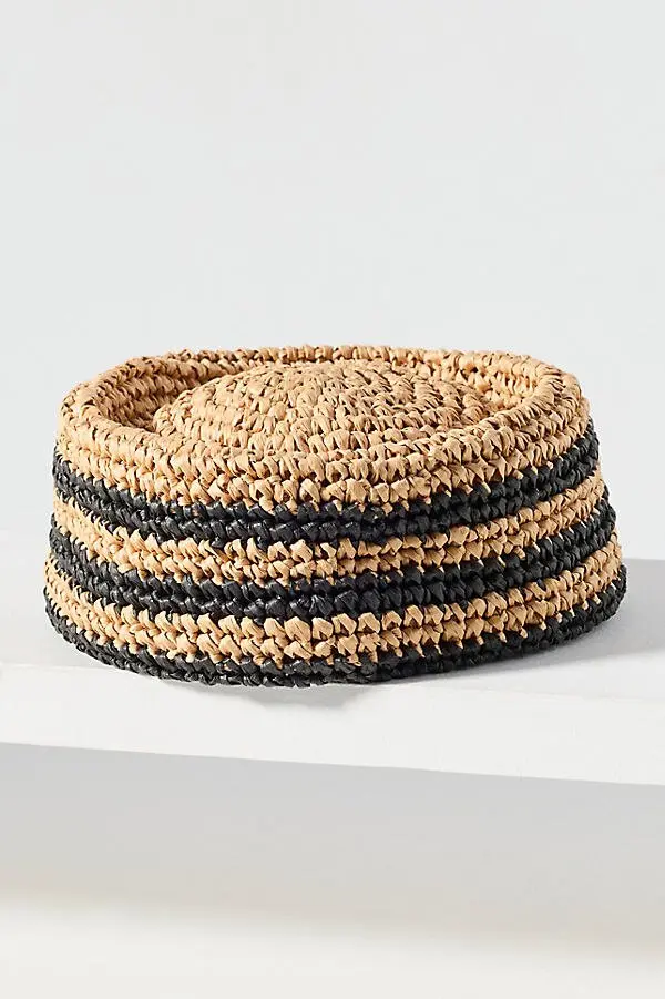 BRUNNA.CO Eloise Raffia Pillbox Hat - Beige