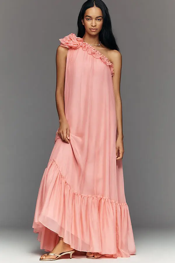Mac Duggal One-shoulder Maxi Dress