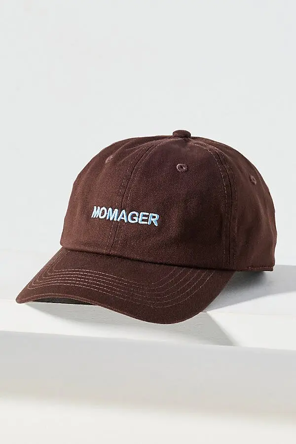 Intentionally Blank Momager Dad Baseball Cap - Chocolate/blue