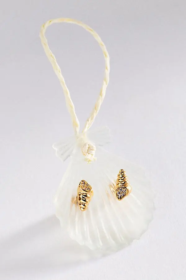 Anthropologie Summer Icon Post Earrings - Conch Shell