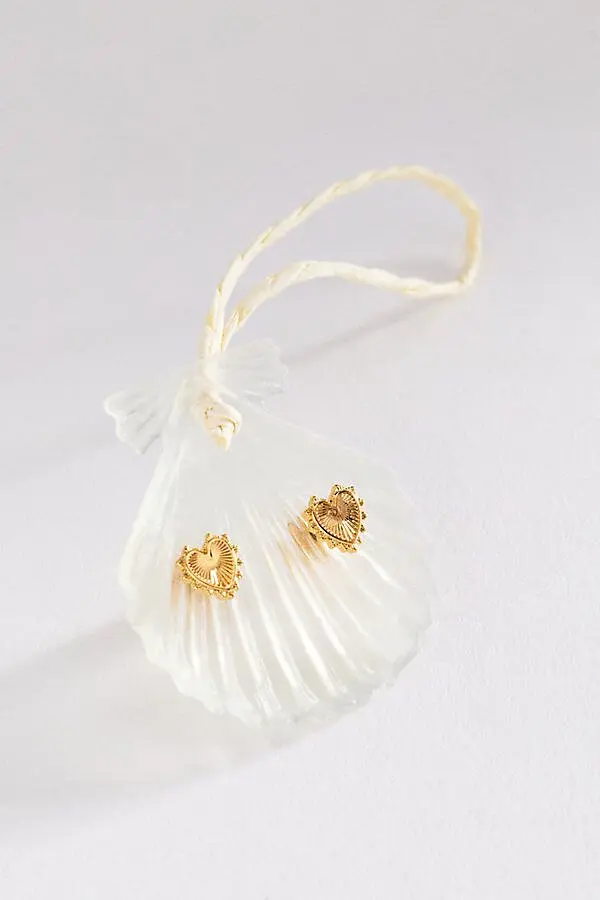 Anthropologie Summer Icon Post Earrings - Fluted Heart