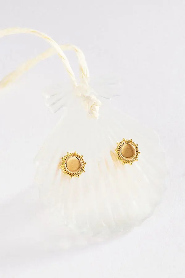 Anthropologie Summer Icon Post Earrings - Gold Sun