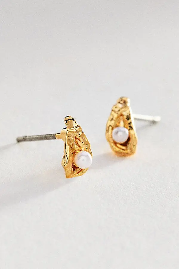 Anthropologie Summer Icon Post Earrings - Oyster Pearl