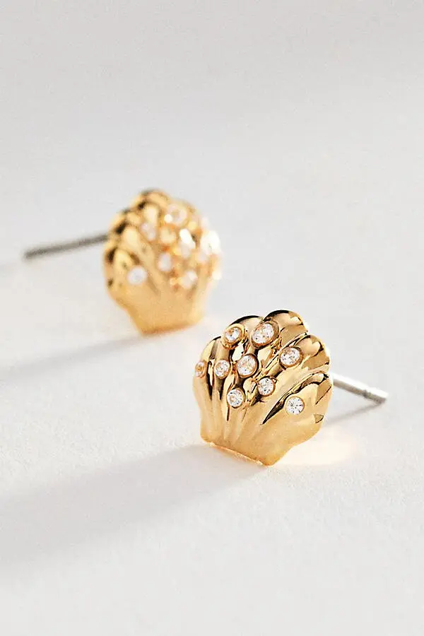 Anthropologie Summer Icon Post Earrings - Pearl Shell