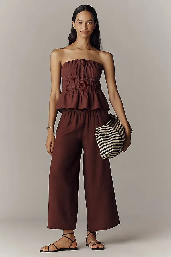THE SOMERSET COLLECTION BY ANTHROPOLOGIE The Somerset Collection Strapless Blouse - Dark Brown