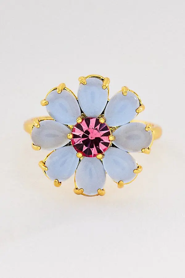 Loren Hope Emeline Flower Ring - Blue