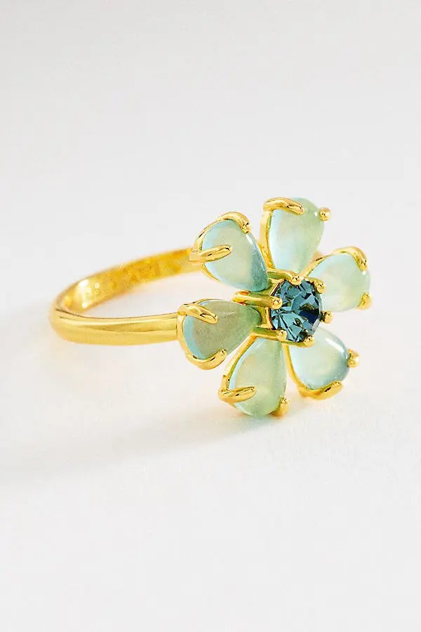 Loren Hope Emeline Flower Ring - Mint