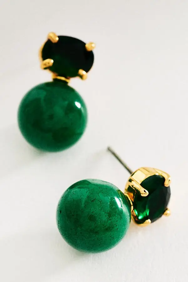 Loren Hope Sabine Stud Earrings - Emerald Green