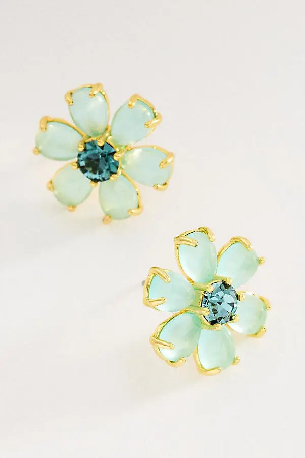Loren Hope Emeline Flower Stud Earrings - Mint