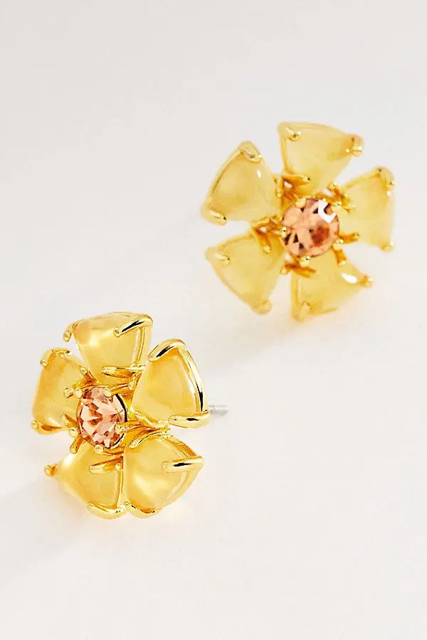 Loren Hope Emeline Flower Stud Earrings - Yellow