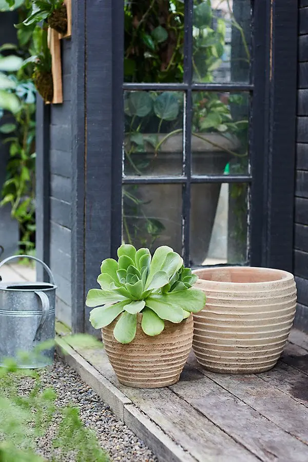 TERRAIN Antiqued Ceramic Jar Planter - Natural