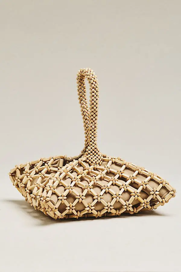ARANAZ Fortuna Wood Beaded Handbag
