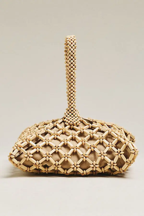 ARANAZ Fortuna Wood Beaded Handbag