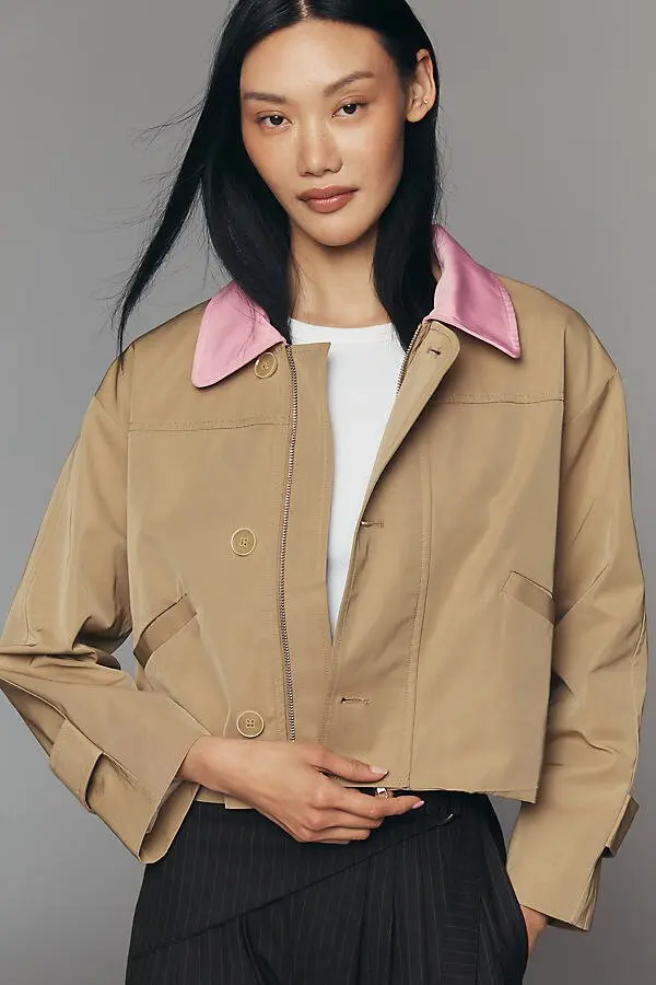 MAUDE CLUB Brooke Barn Jacket - Tan Pink