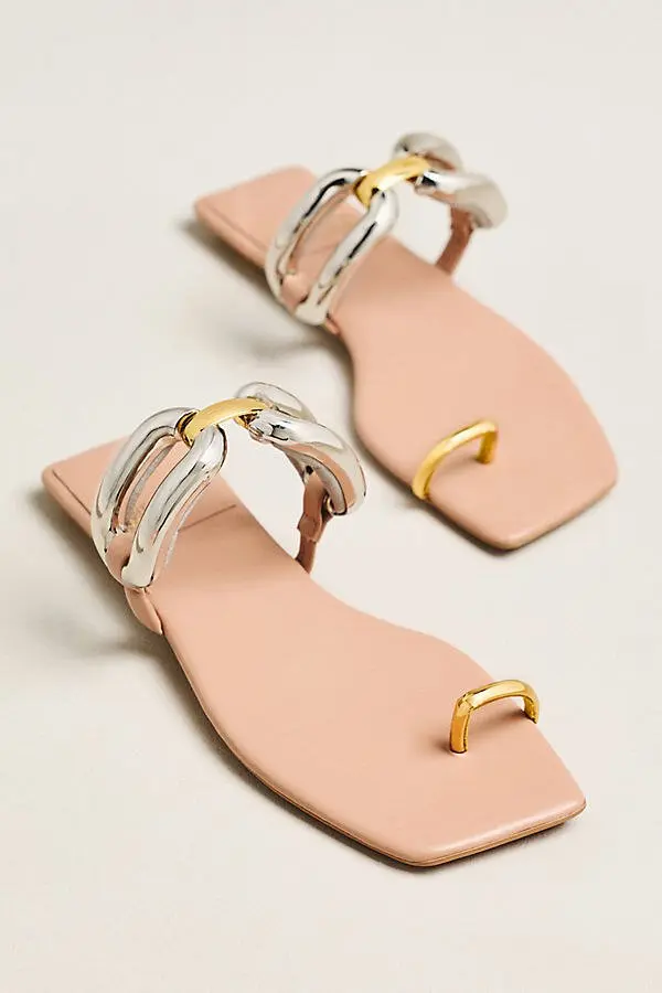 Jeffrey Campbell Toe Ring Sandals - Natural Combo