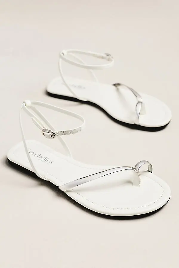 Seychelles Ankle Strap Sandals - White Patent