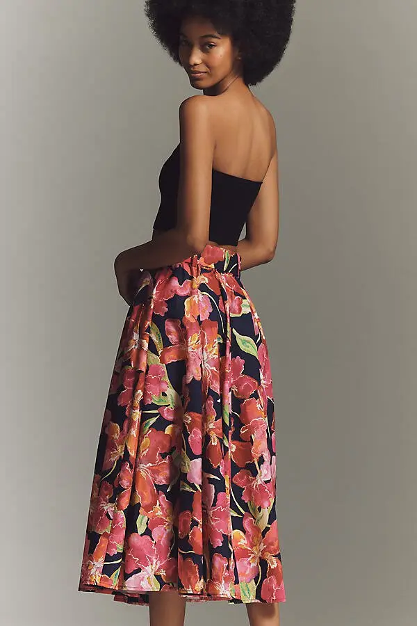 HUTCH Belted Midi Skirt