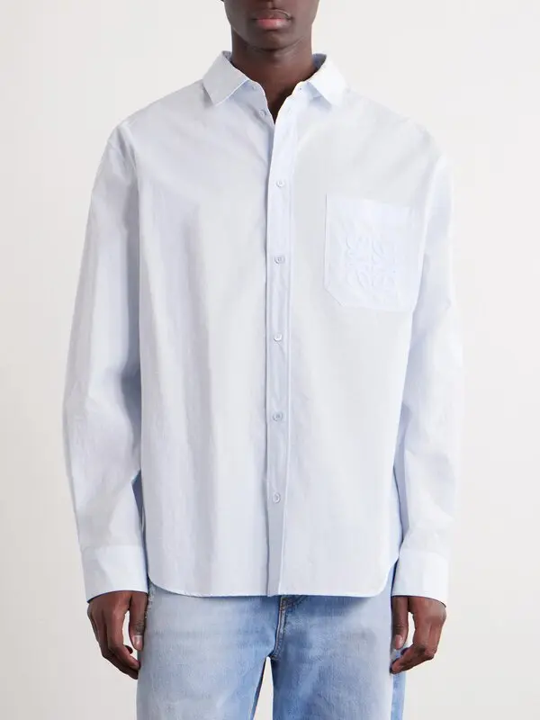 Loewe Paula's Ibiza Logo-embroidered Cotton-blend Shirt