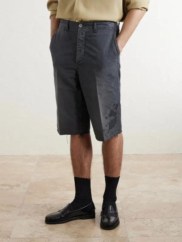 Visvim Straight-leg Cotton-twill Shorts