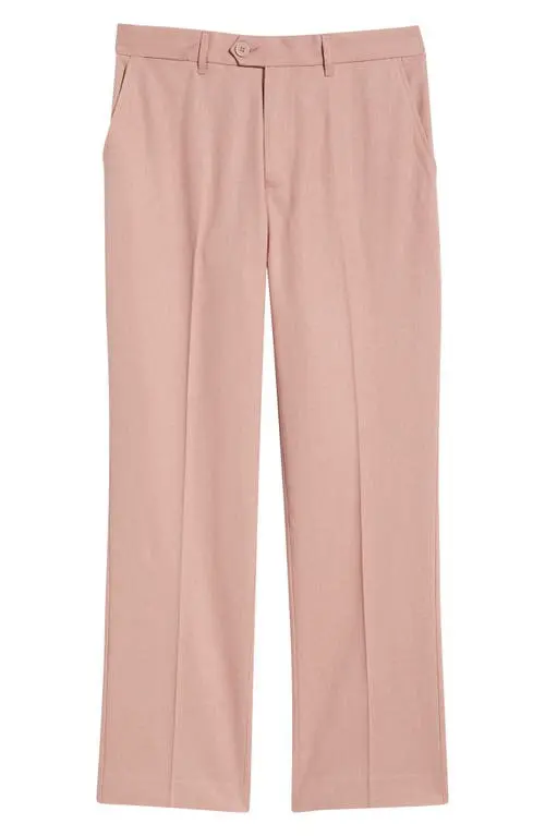 PERCIVAL Tailored Flat Front Linen & Cotton Trousers - Mauve