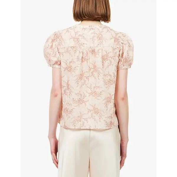 Paige Floral Cotton V-neck Top