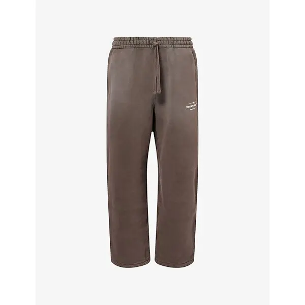 THE COUTURE CLUB Spray-wash Logo-print Cotton Jogging Bottoms - Brown