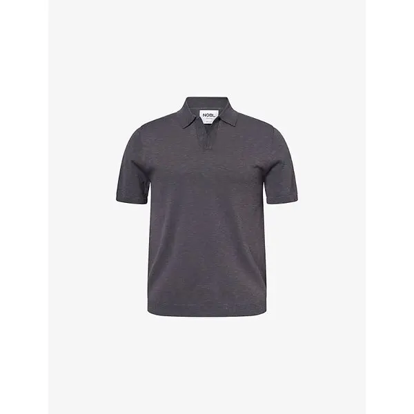 NOBL Drayo Open-neck Knitted Polo Top