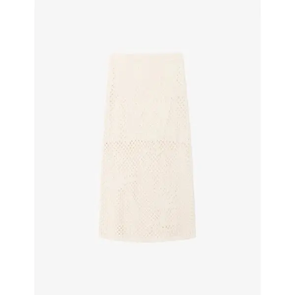 Zadig&Voltaire Linen-blend Midi Skirt - Ecru