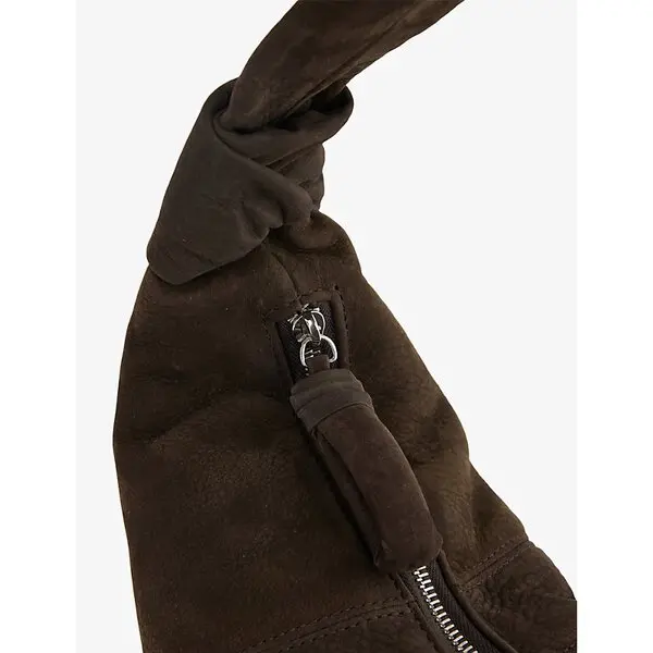 LEMAIRE Fortune Croissant Suede Shoulder Bag - Ebony Brown