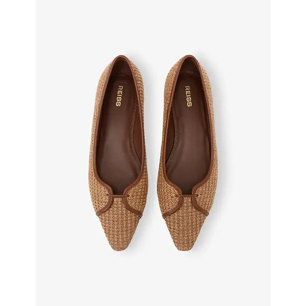 REISS Raffia Ballet Flats
