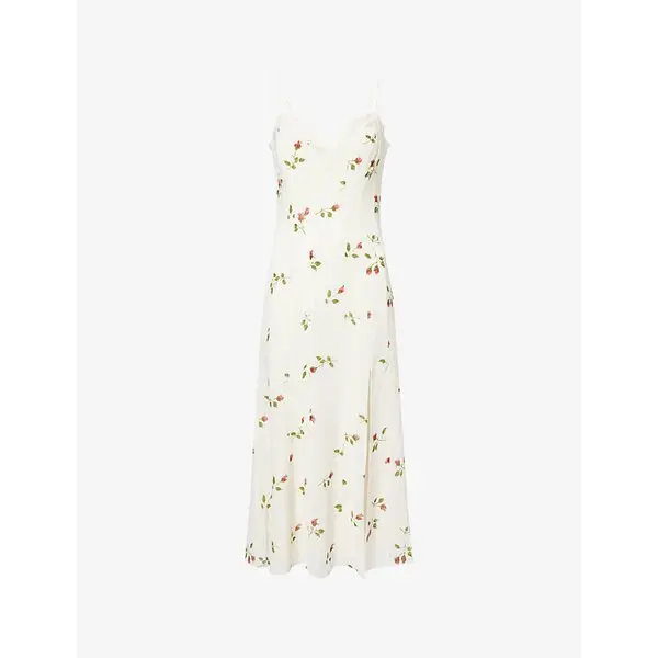 REFORMATION Lucine Floral Woven Midi Dress - Rose