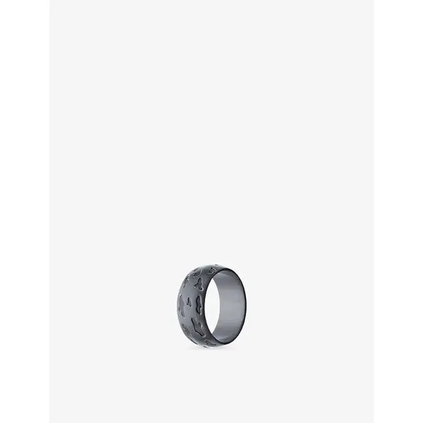 LA MAISON COUTURE Biiju Leopard Rhodium-plated Sterling Silver Ring - Black