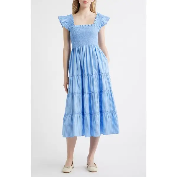 Hill House Home The Ellie Nap Dress - Blue Stripe