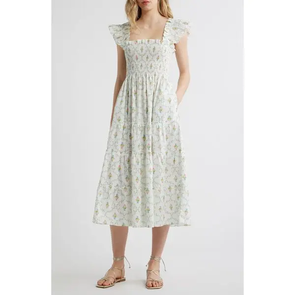 Hill House Home Ellie Nap Dress - Pastel Trellis