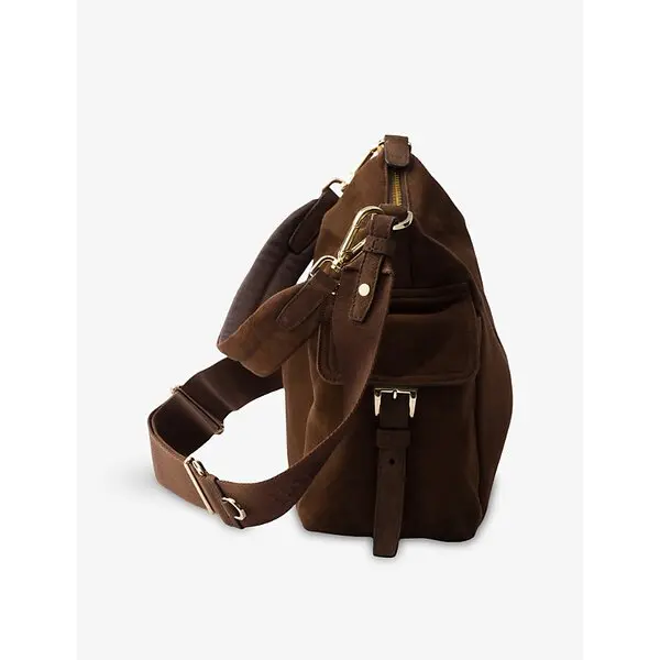 Prada Large Suede Bag - Brown
