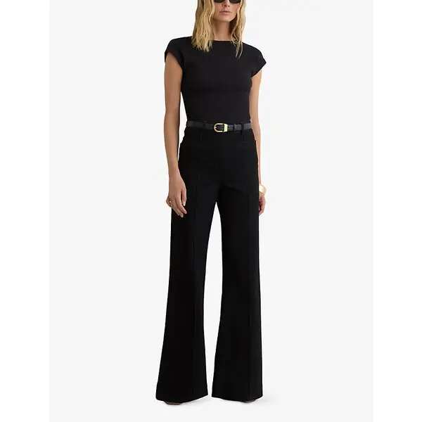 REISS Serena Scoop-back Stretch-cotton Top