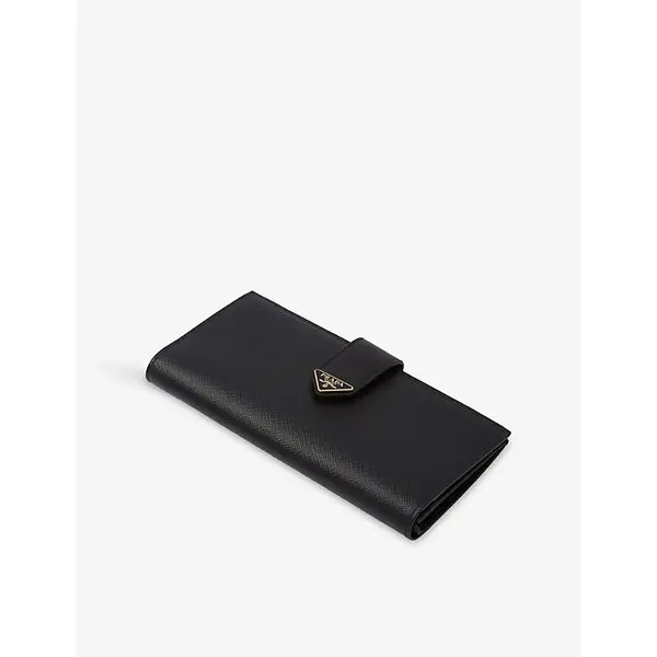 Prada Large Saffiano And Smooth Leather Wallet