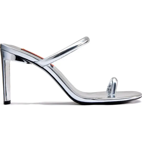 SIMONMILLER Metallic Pipe Heel Sandals - Silver