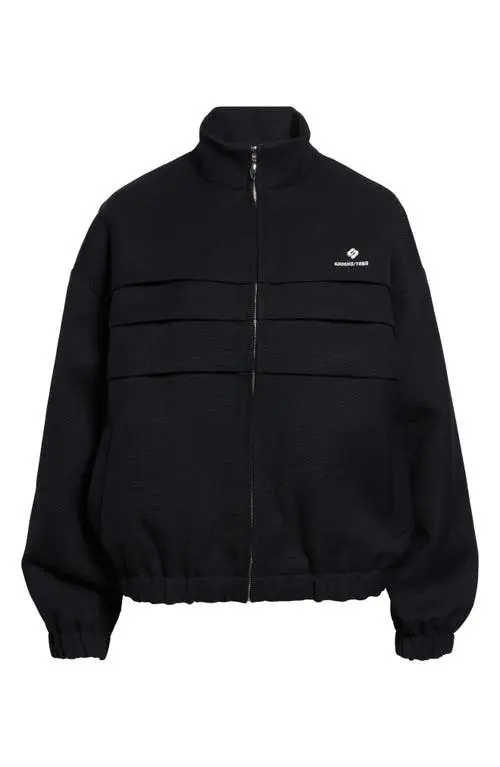SHUSHU/TONG Oversize Tuck Hopsack Track Jacket - Navy Blue
