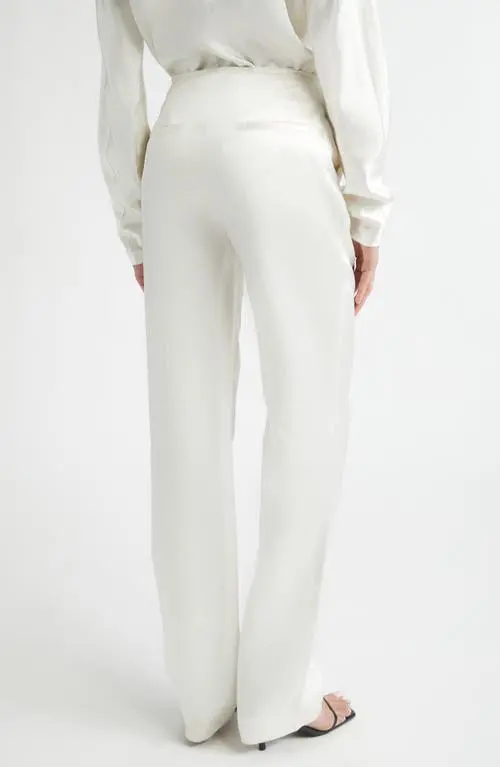 TOTEME Easy Raw Edge Straight Leg Trousers - White