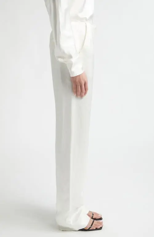 TOTEME Easy Raw Edge Straight Leg Trousers - White
