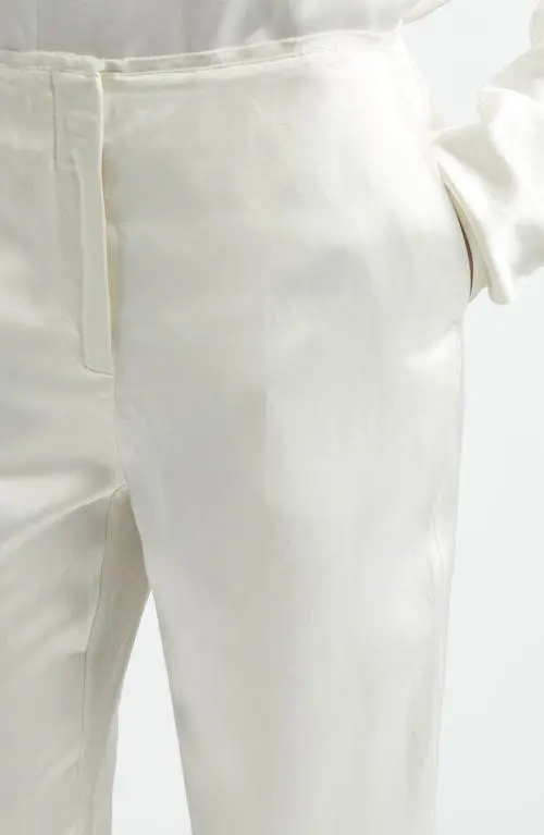 TOTEME Easy Raw Edge Straight Leg Trousers - White