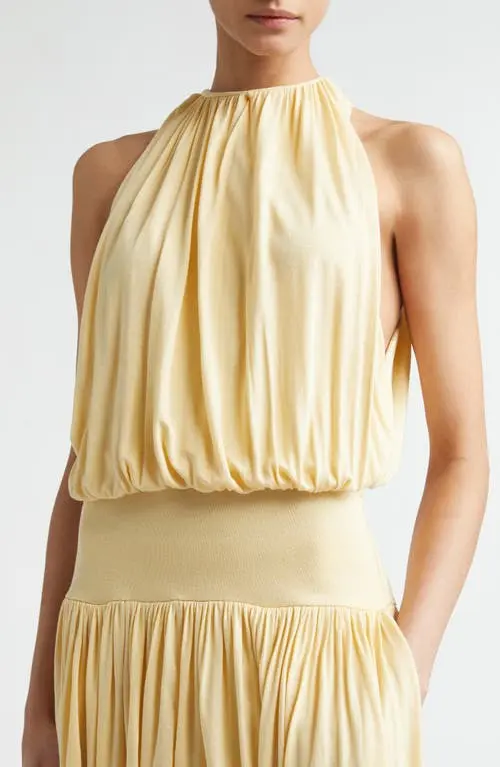 TOTEME Soft Gathered Midi Dress - Champagne