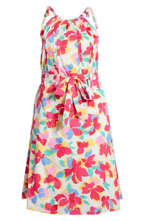 SUGARLIPS Floral Sleeveless Midi Dress With Belt