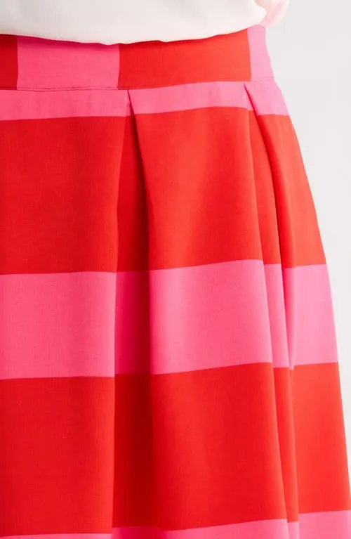 SUGARLIPS Lolli Stripe Pleated Midi Skirt