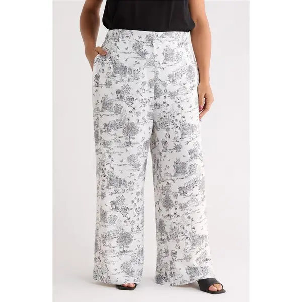 SUGARLIPS Renzo Toile Mulvane Wide Leg Pants