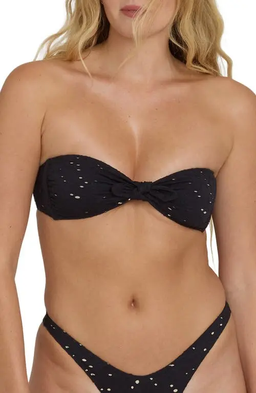 BILLABONG Eyes On You Hanky Tie Bandeau Bikini Top - Black Pebble