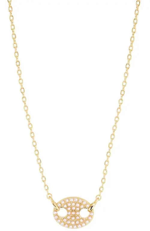 ATHRA LUXE Modern Muse Faux Pearl Pendant Necklace - Gold