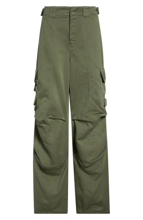 Balmain Cotton & Linen Cargo Pants - 7ec Green